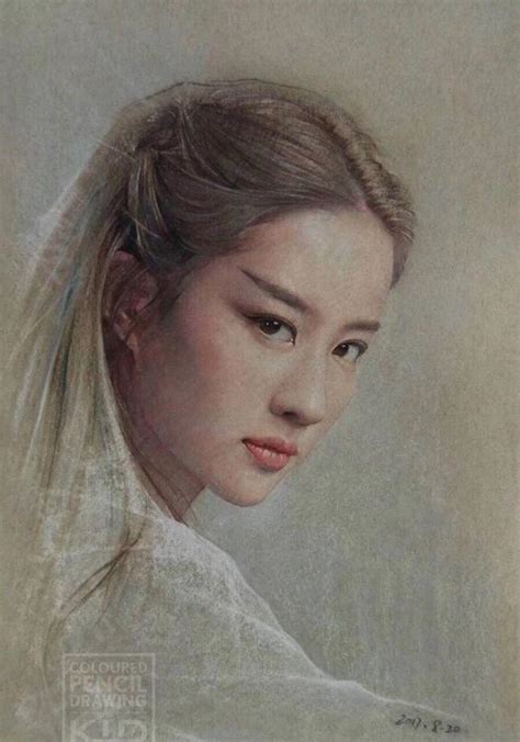 優質名人彩鉛繪畫作品把唯一的中國人劉亦菲畫的美輪美奐 每日頭條