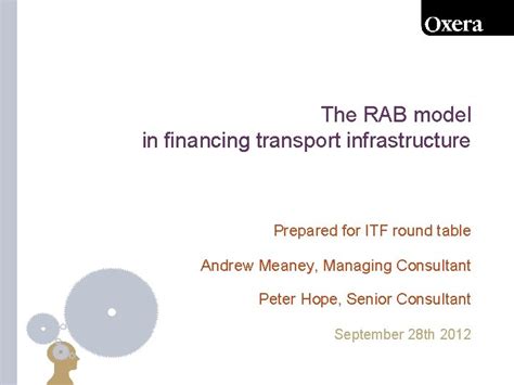 The Rab Model In Financing Transport Infrastructure Prepared