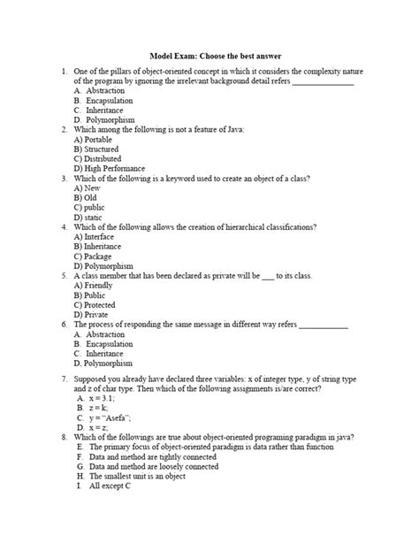 Exit Exam Questions Updated Pdf Method Computer Programming Object Computer Science