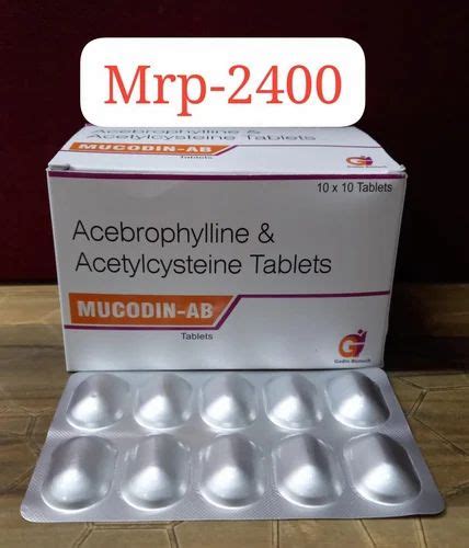 Acebrophylline And Acetylcysteine Tablets At ₹ 2400 Stripe