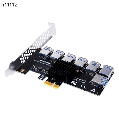 Gold Pci Express Multiplier Riser Pcie 1 To 7 Pci Express X16 Usb Miner