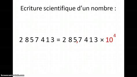 4e Ecriture Scientifique D Un Nombre YouTube