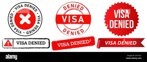 Visa Denied Rejected Rejection Deny Prohibited Passport Stamp Badges