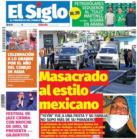 Periódico El Siglo Panamá Periódicos de Panamá Edición de sábado