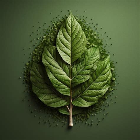Premium Ai Image There Is A Leaf That Is Shaped Like A Tree Generative Ai