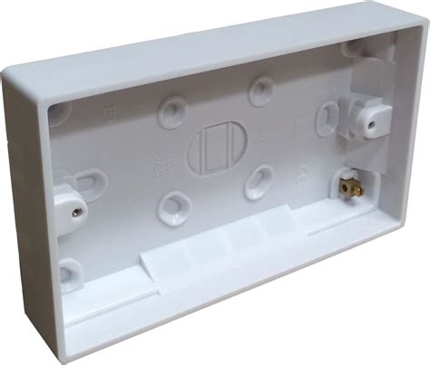Surface Mounted Back Box 25mm Wall Pattress Double 2 Gang Electrical