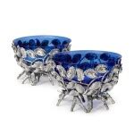 A Pair Of Italian Silver Naturalistic Bowls Buccellati Late 20th