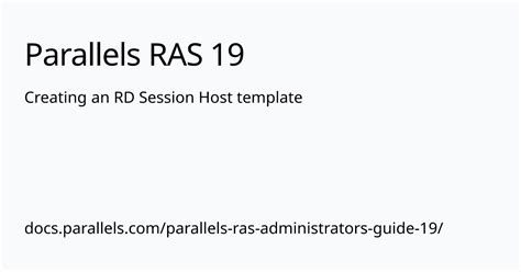 Creating An Rd Session Host Template Parallels Ras 19
