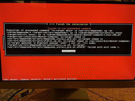 Installing Dappnode Failed To Run Preseeded Command And Unable To