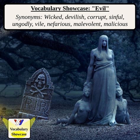 Synonyms For Evil Vocabulary Showcase — Wright English