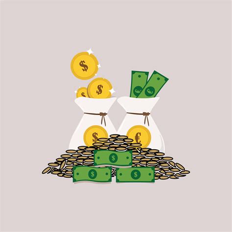 bolsa de dinero moneda dólar y euro con vector de símbolo de signo Vector en Vecteezy