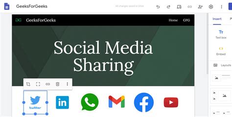 How To Add Social Media Share Buttons In New Google Sites GeeksforGeeks