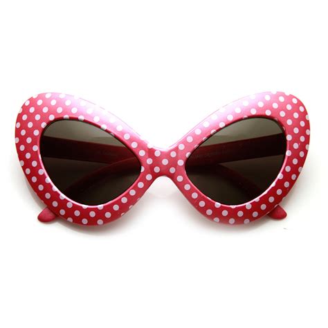 Oversized Fun Polka Dot Colorful Party Novelty Butterfly Cat Eye Sungl