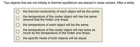 solved two objects that are not initially in thermal