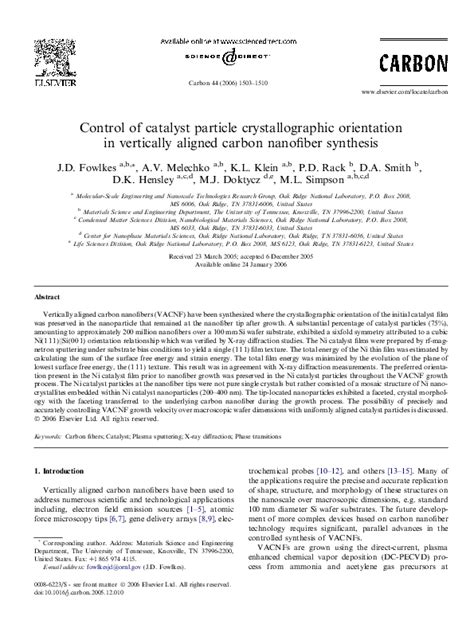 Pdf Control Of Catalyst Particle Crystallographic Orientation In