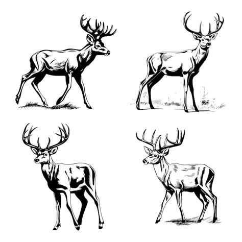 Premium Vector Whitetail Buck Dynamic Pose Simple Graphic Cartoon