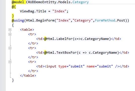 Insert Update Delete Operation In Asp Net Mvc Using Entity Framework