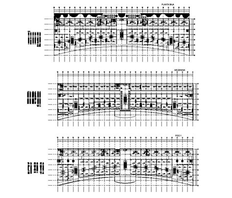 hotel building structure plan 2d view cad constructive detail layout