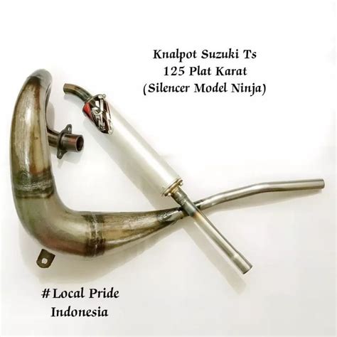 Jual KNALPOT SUZUKI TS 125 PLAT KARAT SILENCER BULAT ORIGINAL DRY