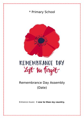 Remembrance Day Assembly Script Teaching Resources