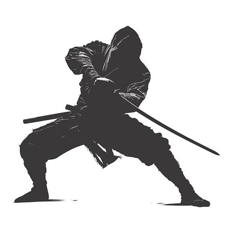 Premium Vector Silhouette Ninja Assassin Black Color Only Full Body