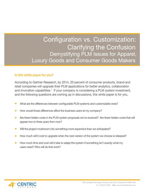 Configuration Vs Customization Clarifying The Confusion Pdf Total