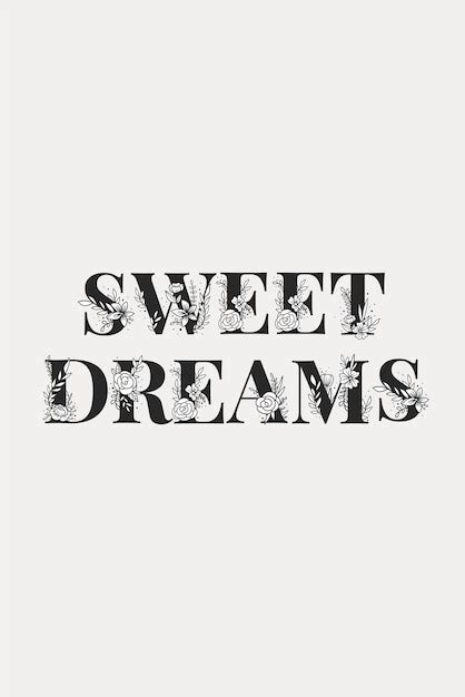Free Vector Girly Sweet Dreams Word Typography Lettering Vector