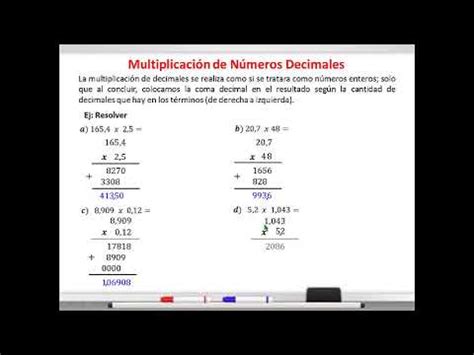 Multiplicación de Números Decimales YouTube