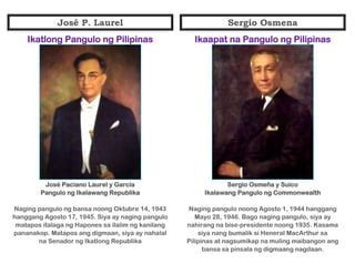 Mga Pangulo Ng Pilipinas PPT