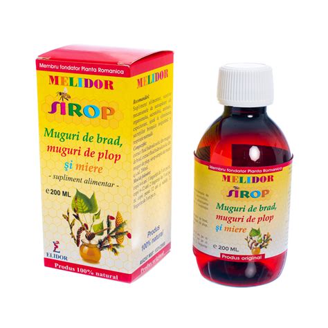 Sirop De Muguri De Brad Muguri De Plop Si Miere 200 Ml Elidor Producator Suplimente Naturale