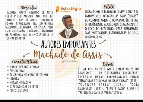 Machado De Assis Literatura Material Escolar Sociología