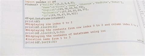 Import Pandas As Pd Student Roll No Studyx