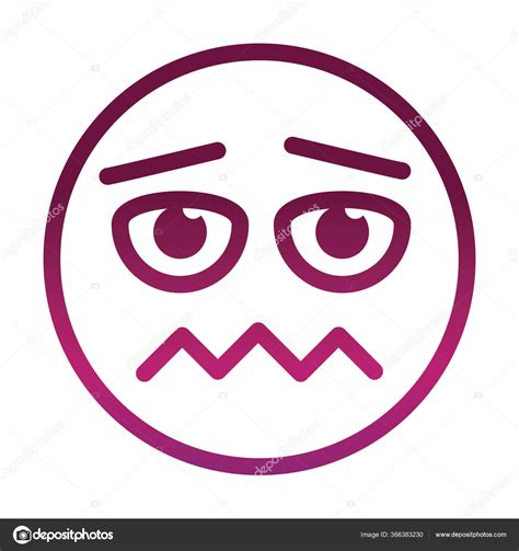 Scared Funny Smiley Emoticon Face Expression Gradient Style Icon Stock