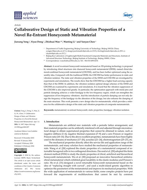 Pdf Collaborative Design Of Static And Vibration Properties Of A