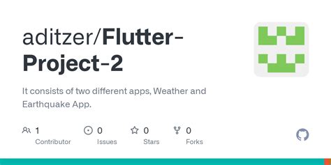 GitHub Aditzer Flutter Project 2 It Consists Of Two Different Apps Weather And Earthquake App