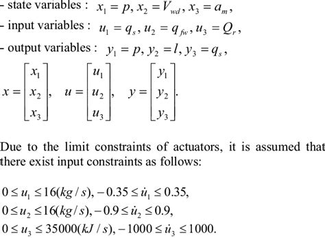 2 Shows Coefficient Matrices Of The Linearized State Space Model At The
