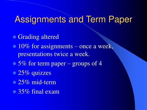 Ppt Assignments And Term Paper Powerpoint Presentation Free Download