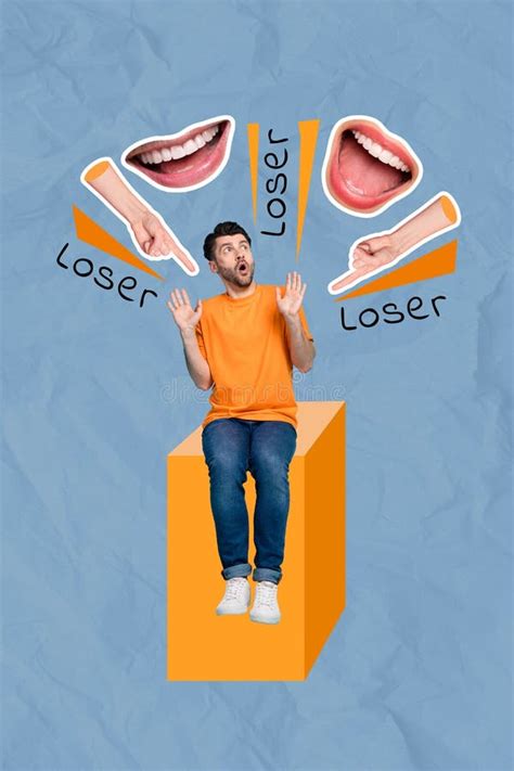 Vertical Collage Photo Picture Image Of Stressed Depressed Man Try