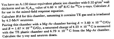 Solved You Have An A 150 Tissue Equivalent Plastic Ion