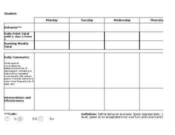 Behavior Tracking Sheet By Tylers Babe TPT