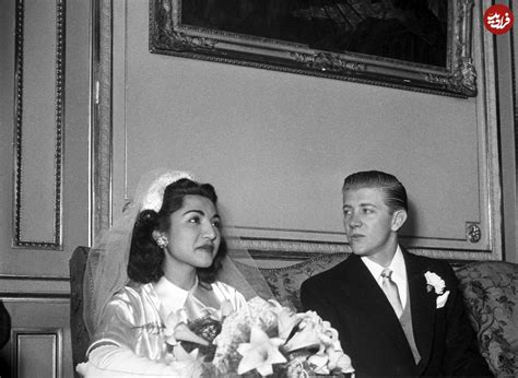 عکس مراسم عروسی فاطمه پهلوی ۷۷ سال پیش با لباس اروپایی و گوشواره خاص