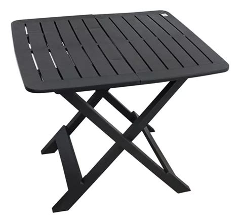 Mesa Dobrável Quadrada Jardim Preta Resistente Arqplast Parcelamento