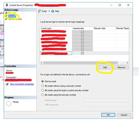 Sql Linked Server Returns Error No Login Mapping Exists When Non Admin Account Is Used Stack