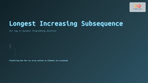 Longest Increasing Subsequence On Log N Dp Solution With Examples