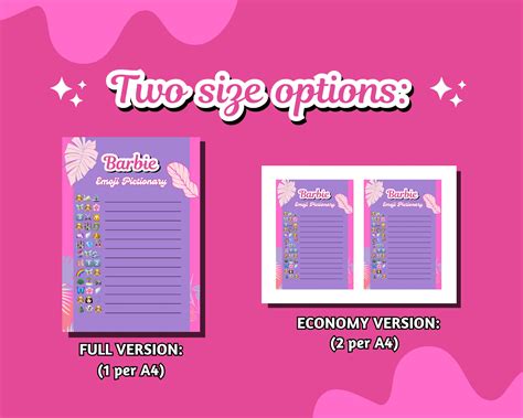 Barbie Emoji Pictionary Barbie Card Games Printable Party Games Fun