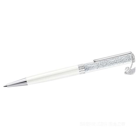 SWAROVSKI 施华洛世奇Crystalline 圆珠笔 天鵝 白色 鍍鉻 5408273 搜品之家
