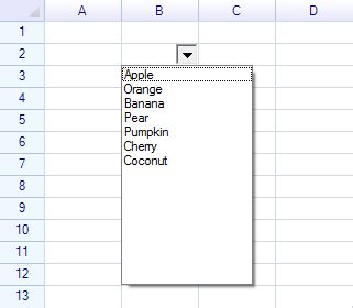 Dropdown List Cell ReoGrid NET Spreadsheet Component