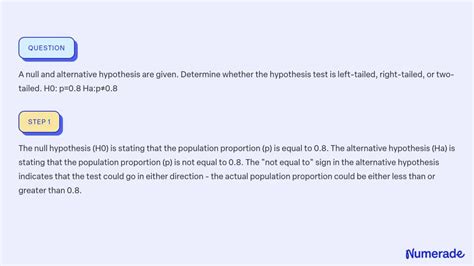 Solved A Null And Alternative Hypothesis Are Given Determine Whether