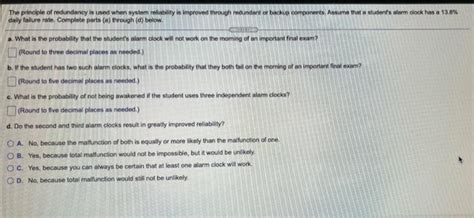 solved the principle of redundancy is used when system