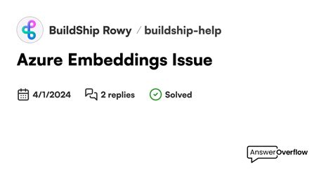 Azure Embeddings Issue Buildship